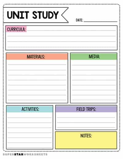 Lesson Plan Template (Free Printables) - Superstar Worksheets