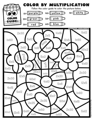 Valentines Day Color By Number - Superstar Worksheets