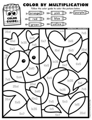 Valentines Day Color By Number - Superstar Worksheets