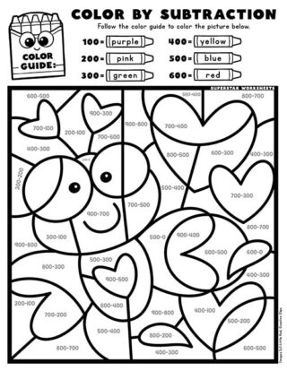 Valentines Day Color By Number - Superstar Worksheets