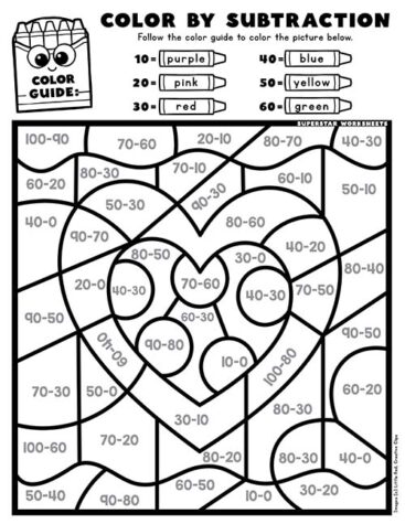 Valentines Day Color By Number - Superstar Worksheets