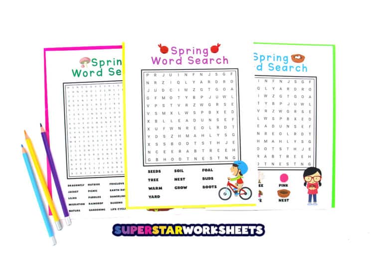 Spring Word Search Puzzles - Superstar Worksheets