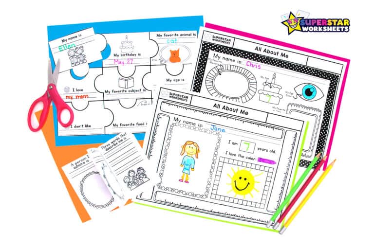 All About Me Template - Superstar Worksheets