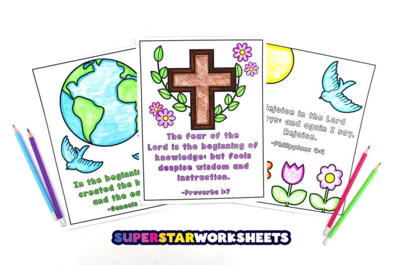 Bible Verse Coloring Pages (Free Printables) - Superstar Worksheets