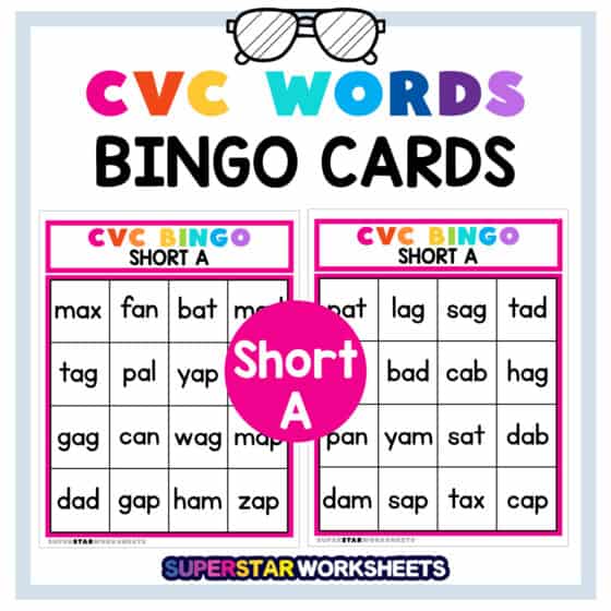 CVC Word BINGO - Superstar Worksheets
