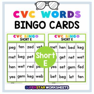 CVC Word BINGO - Superstar Worksheets
