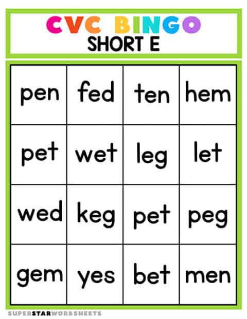 CVC Words - Superstar Worksheets