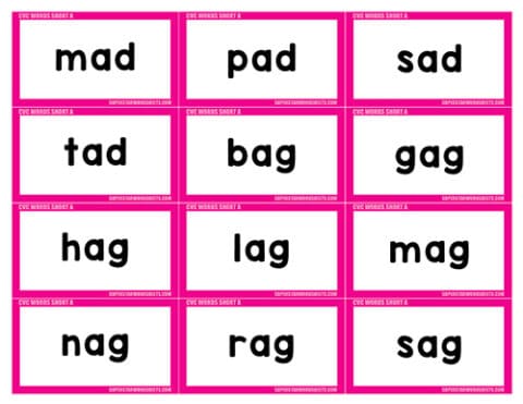 CVC Word BINGO - Superstar Worksheets