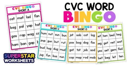 CVC Word BINGO - Superstar Worksheets