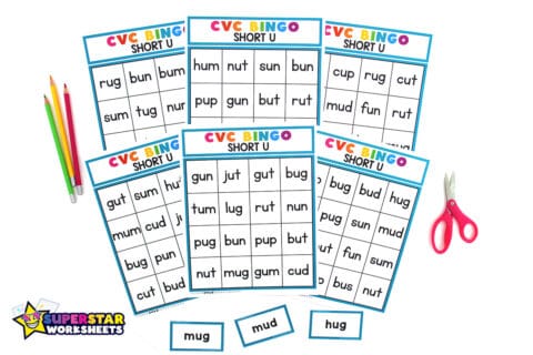 CVC Word BINGO - Superstar Worksheets