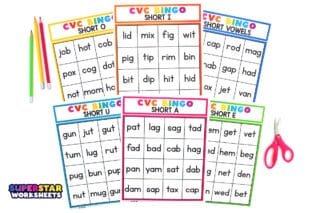 CVC Word BINGO - Superstar Worksheets