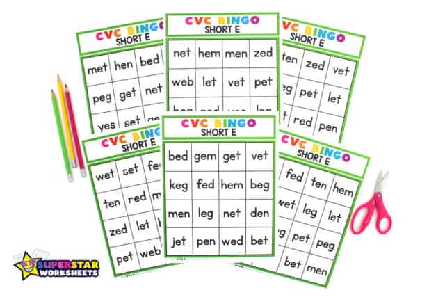 CVC Word BINGO - Superstar Worksheets