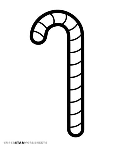 Candy Cane Template (Free Printables) - Superstar Worksheets