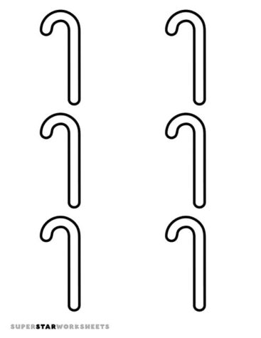 Candy Cane Template (Free Printables) - Superstar Worksheets
