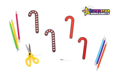 Candy Cane Template (Free Printables) - Superstar Worksheets