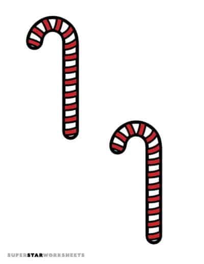 Candy Cane Template (Free Printables) - Superstar Worksheets