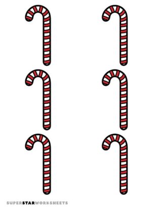 Candy Cane Template (Free Printables) - Superstar Worksheets
