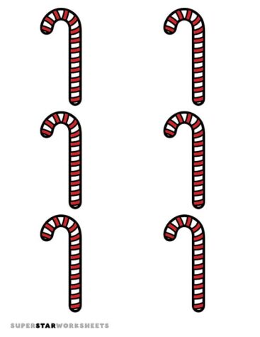 Candy Cane Template (Free Printables) - Superstar Worksheets