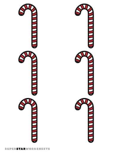 Candy Cane Template (Free Printables) - Superstar Worksheets