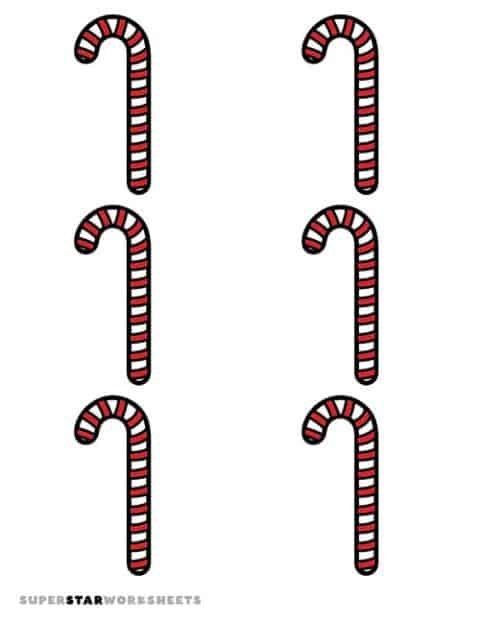 Candy Cane Template (Free Printables) - Superstar Worksheets