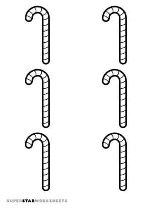 Candy Cane Template (Free Printables) - Superstar Worksheets