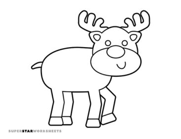 Reindeer Template - Superstar Worksheets