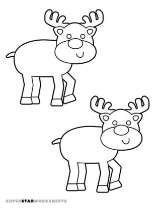 Reindeer Template (Free Printables) - Superstar Worksheets
