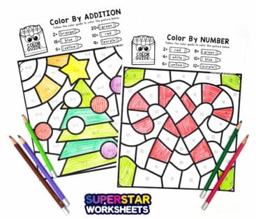Christmas Color By Number - Superstar Worksheets