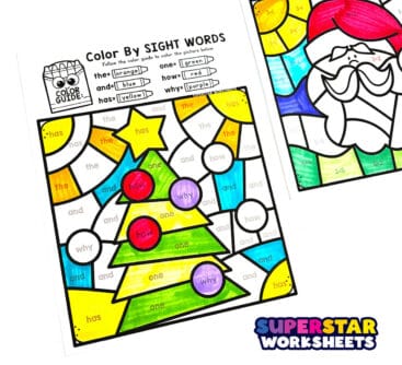 Christmas Color By Number - Superstar Worksheets