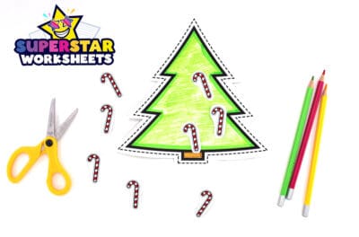 Candy Cane Template - Superstar Worksheets