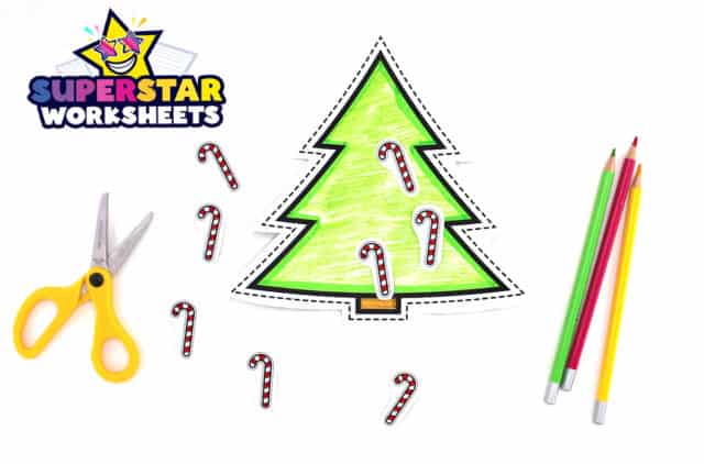 Candy Cane Template - Superstar Worksheets