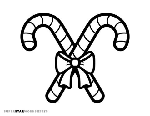Candy Cane Template (Free Printables) - Superstar Worksheets