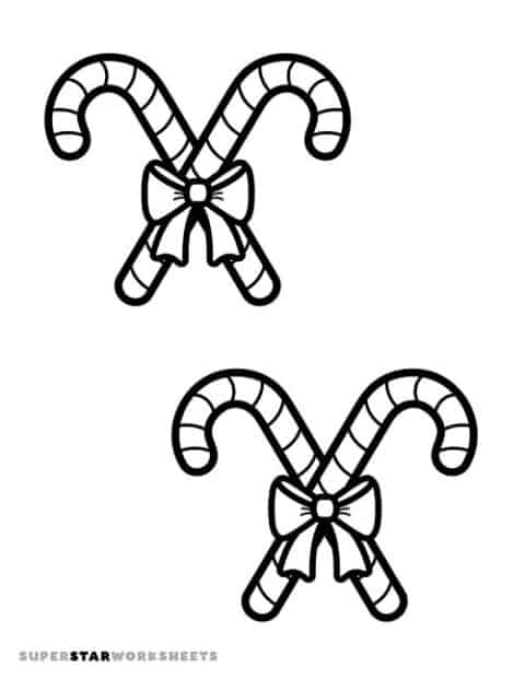 Candy Cane Template - Superstar Worksheets