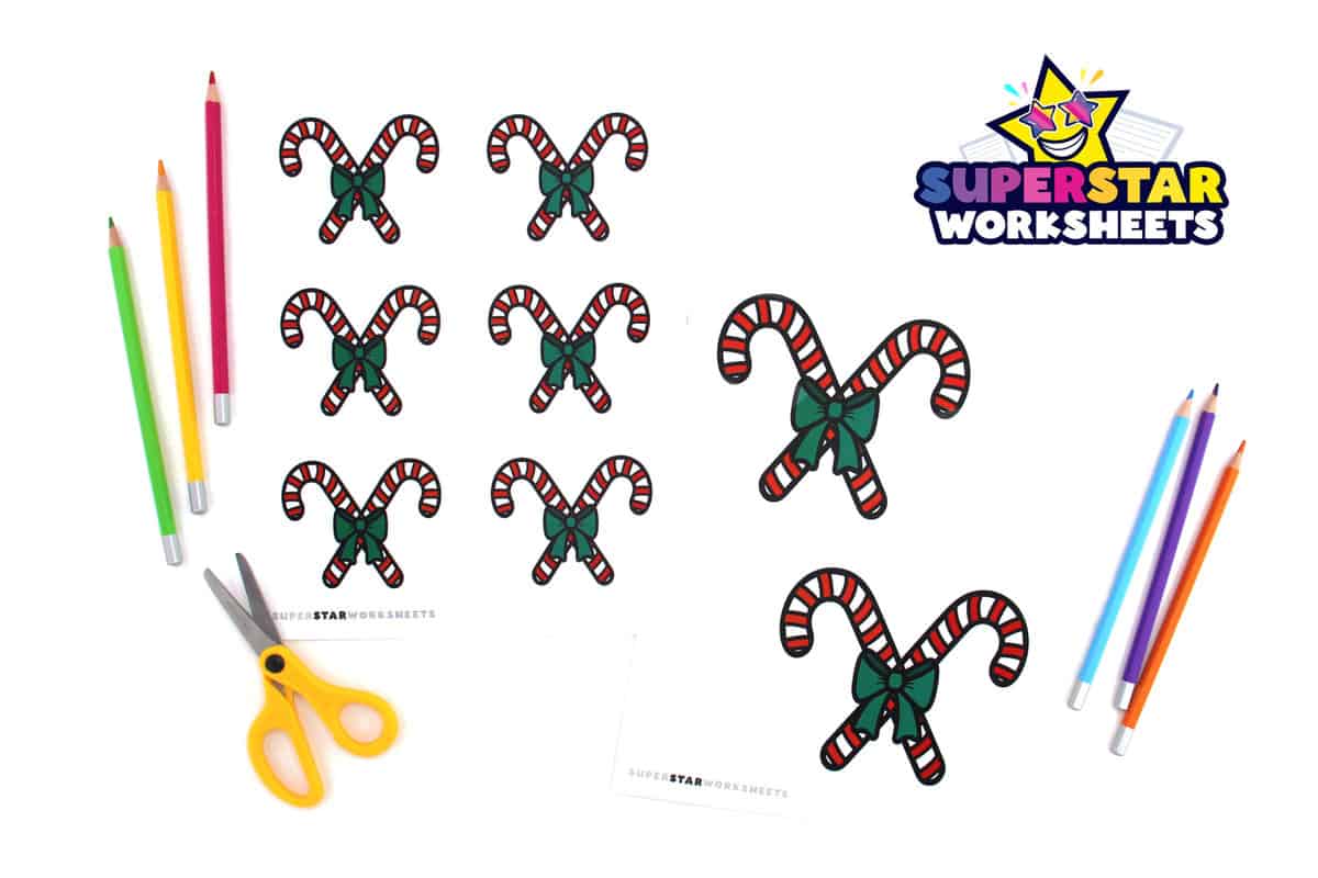 Candy Cane Template (Free Printables) - Superstar Worksheets