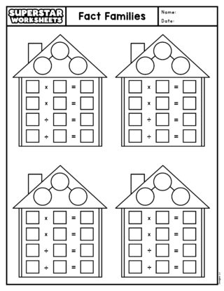 Fact Family Worksheets - Superstar Worksheets