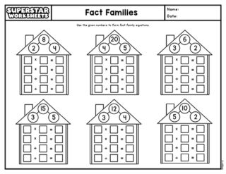 Fact Family Worksheets - Superstar Worksheets