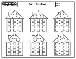 Fact Family Worksheets - Superstar Worksheets