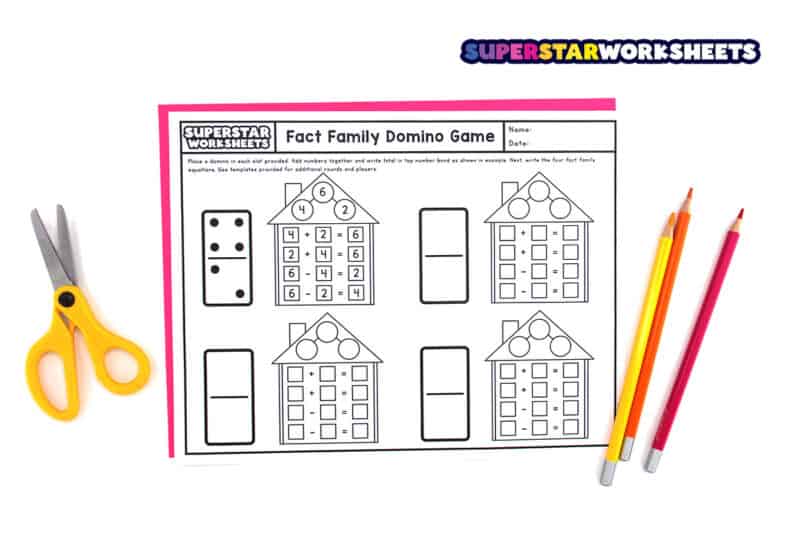Fact Family Worksheets - Superstar Worksheets
