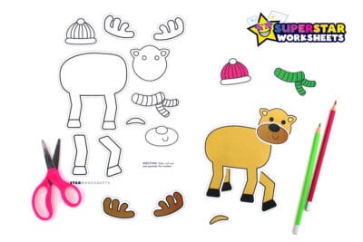 Reindeer Template (Free Printables) - Superstar Worksheets