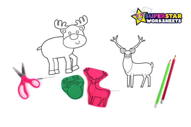 Reindeer Template (Free Printables) - Superstar Worksheets
