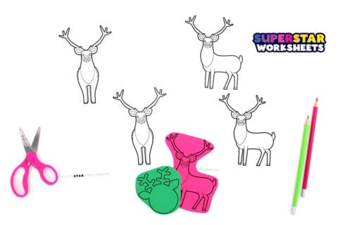 Reindeer Template - Superstar Worksheets
