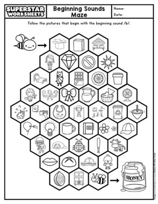 Beginning Sounds Worksheets - Superstar Worksheets