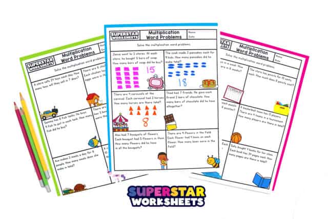 Multiplication Word Problems - Superstar Worksheets