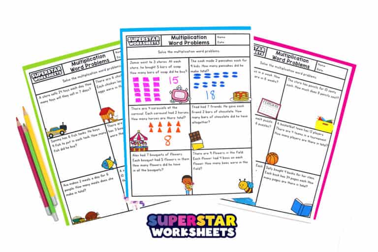 Multiplication Word Problems - Superstar Worksheets