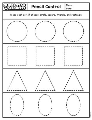 Pencil Control Worksheets - Superstar Worksheets