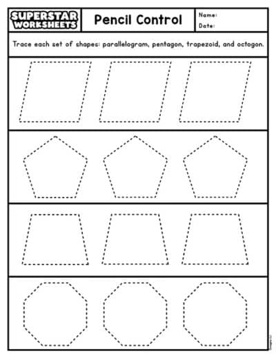 Pencil Control Worksheets - Superstar Worksheets