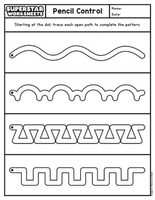 Pencil Control Worksheets - Superstar Worksheets
