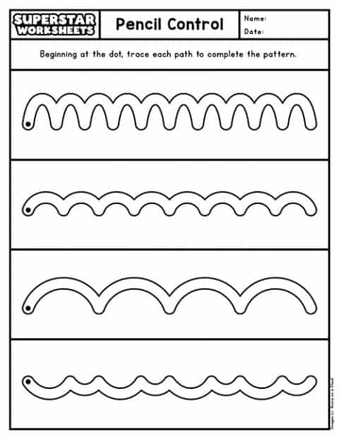 Pencil Control Worksheets - Superstar Worksheets