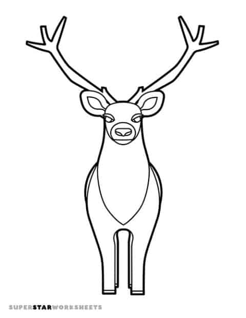 Reindeer Template (Free Printables) - Superstar Worksheets
