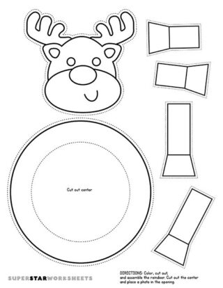 Reindeer Template (Free Printables) - Superstar Worksheets
